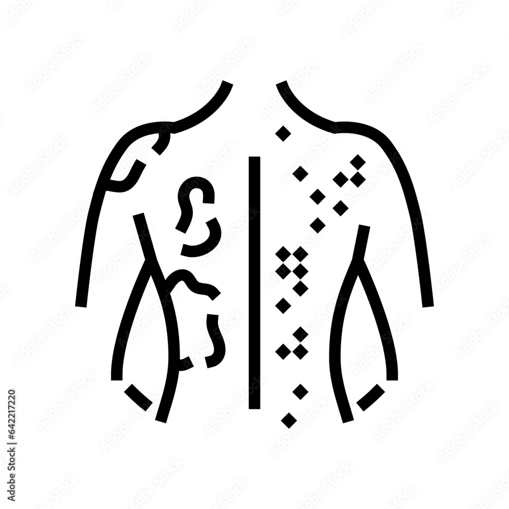 rash skin lesions disease symptom line icon vector. rash skin lesions ...