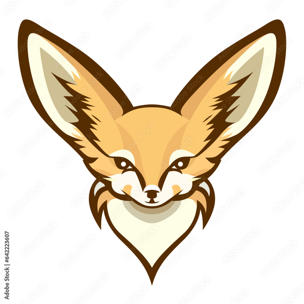 Fennec fox head logo template vector illustration, desert fox logo ...