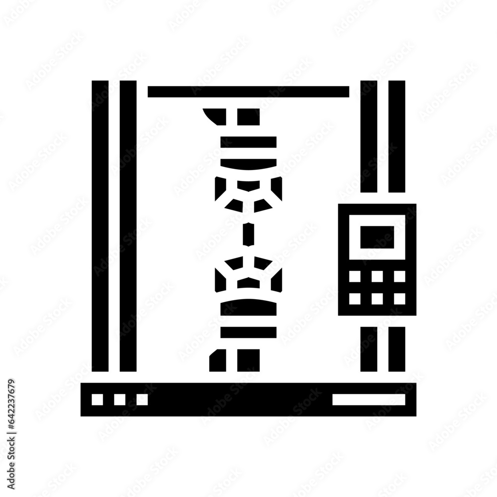 tensile testing materials engineering glyph icon vector. tensile ...