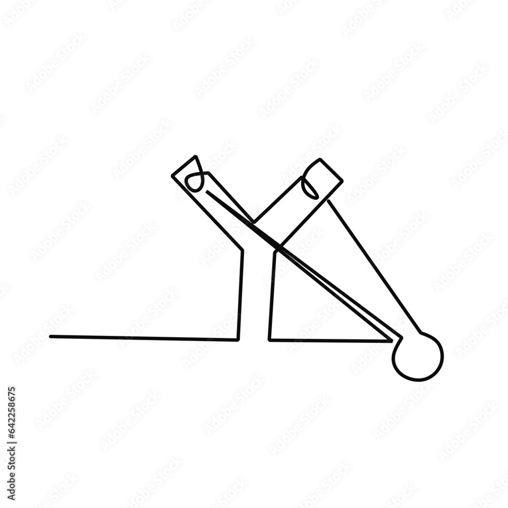 continuous line drawing of catapult. catapult made of wood Stock Vector ...