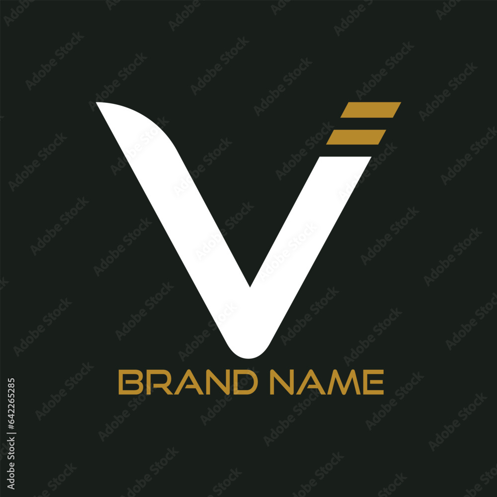 V letter Logo. CMYK color mode. Editable color. Free font used. Vector ...