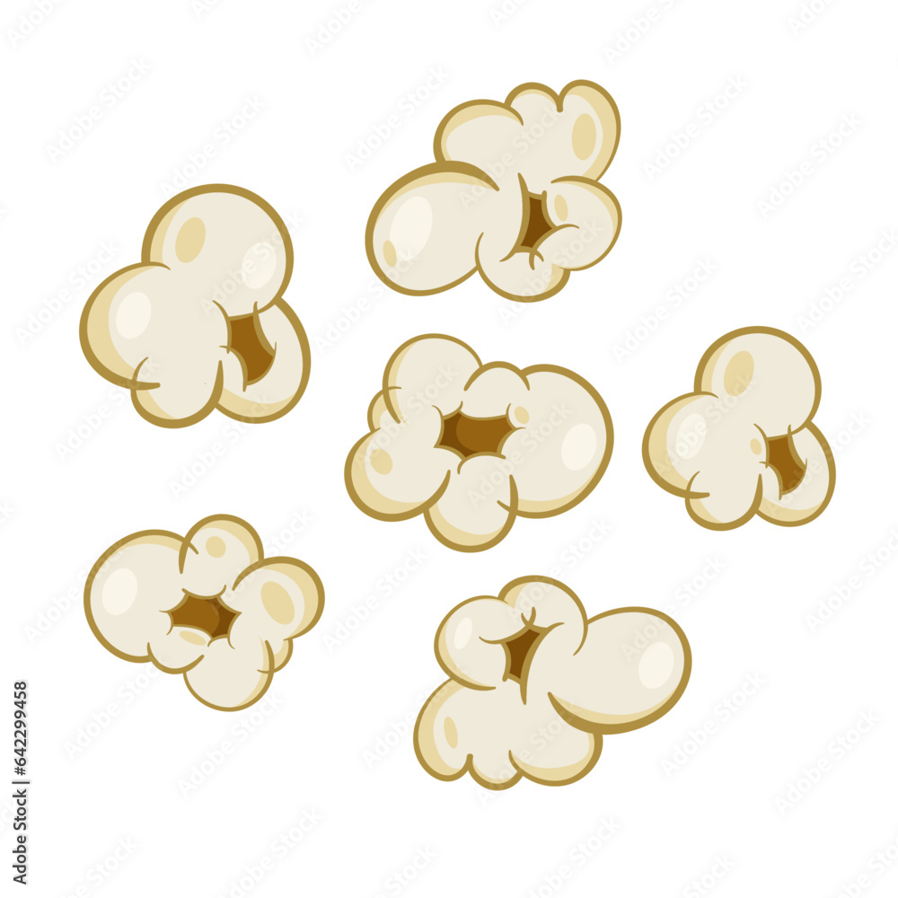 Popcorn flat vector illustration cartoon logo icon clipart isolated on ...