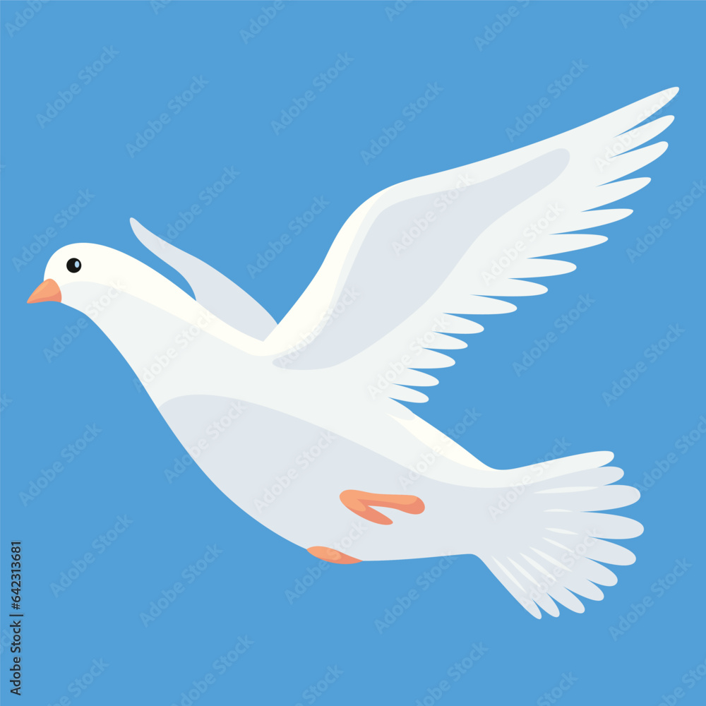 Pigeon animation. Bird motion wings in heaven. Flying migratory pigeon ...