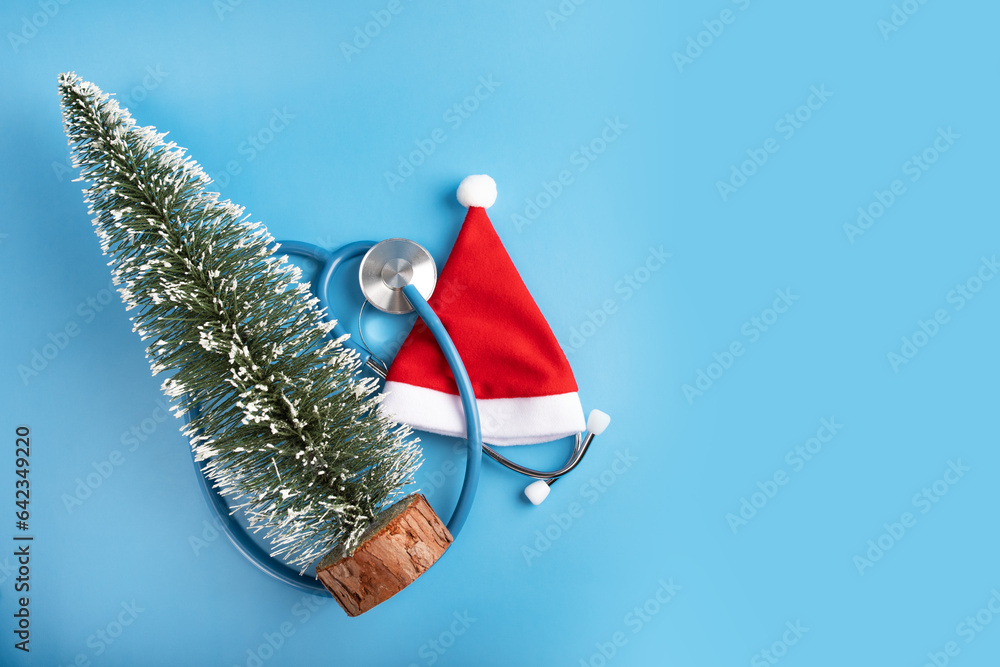 christmas Medical background, Medicine and healthcare, stethoscope with ...
