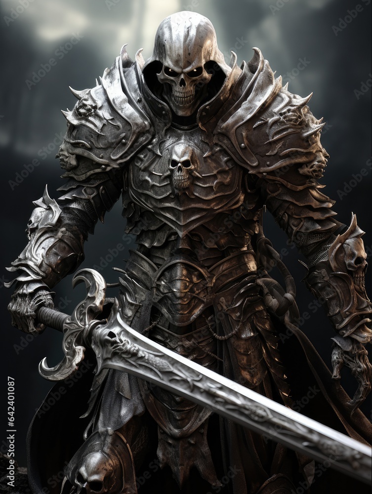 Charge into Battle with the Skeleton Knight - A 3D Illustration of an ...