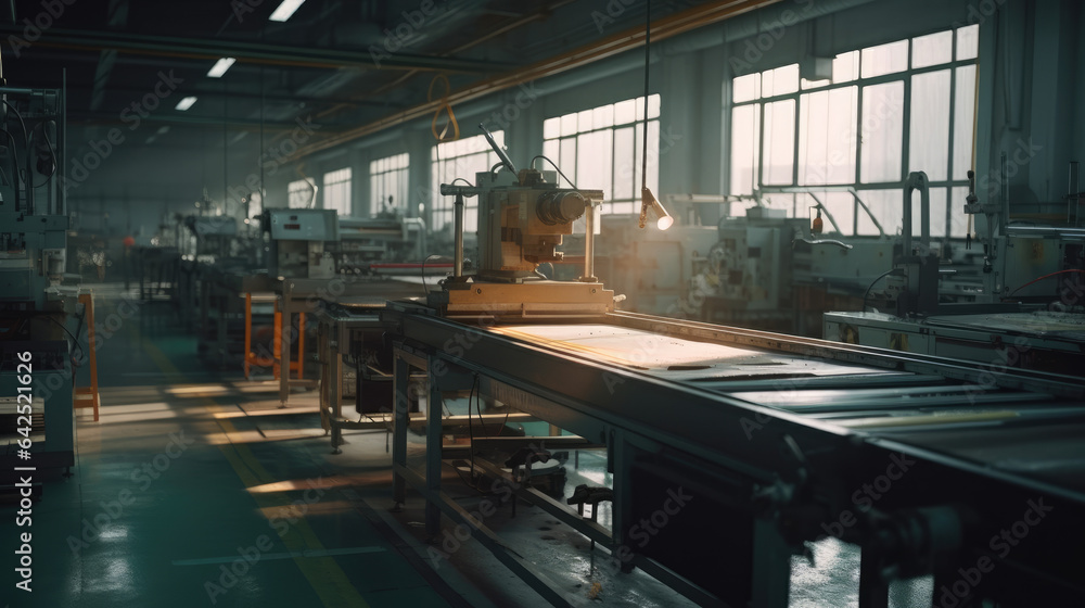 Large Production Line with Industrial Robot Arms at Modern Bright ...