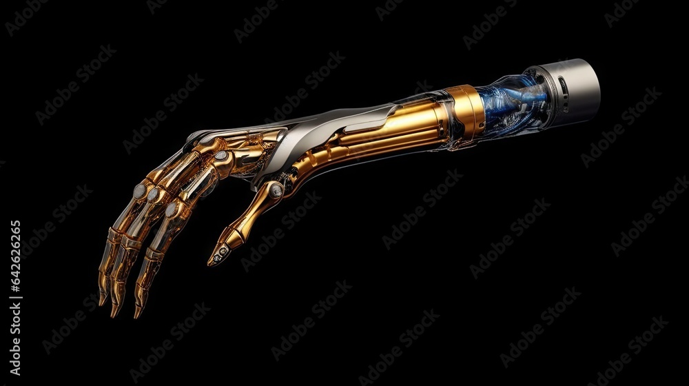 a robot's hand, with its arm extended to the camera and it is visible ...