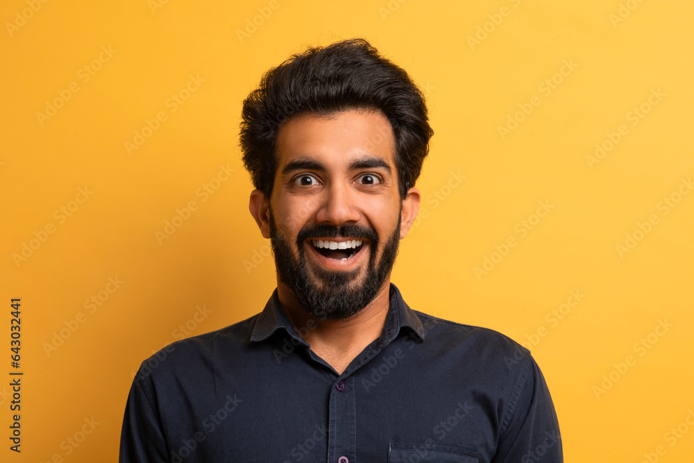 Wow. Closeup Portrait Of Amazed Young Indian Man Looking At Camera ...