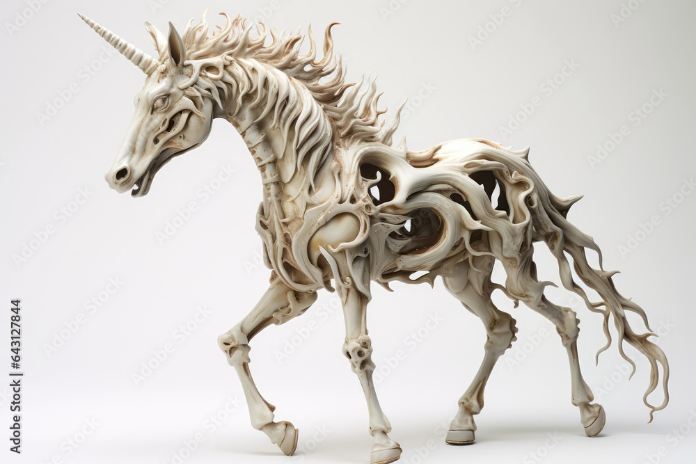 Unicorn Skeleton On White Background. Сoncept Unicorn Skeletons ...