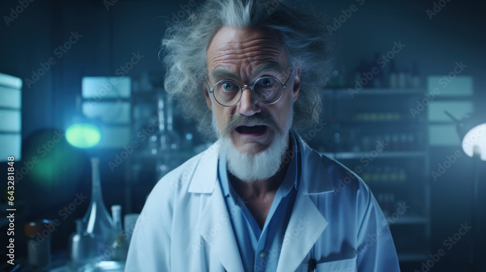 Stock-Foto „Mad Scientist's Mysterious Lair: Unveiling the Eccentric ...