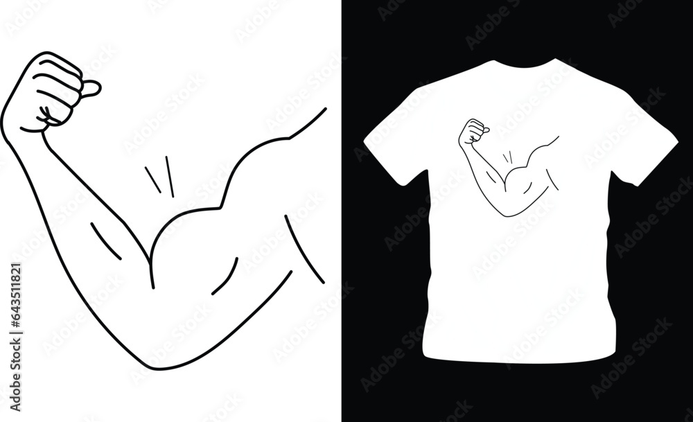 Arm with big muscles like bodybuilders vector doodle illustration ...