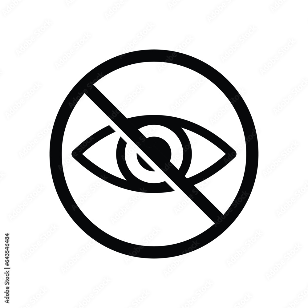 no Eye icon. avoid eye contact. Stock Vector | Adobe Stock