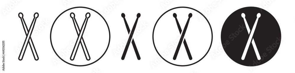 Drum stick icon. rock music band wooden drumstick symbol. drummer ...