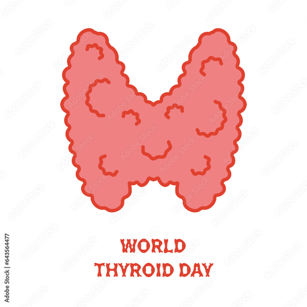 World thyroid day awareness day. Smiling thyroid gland lobe icon ...