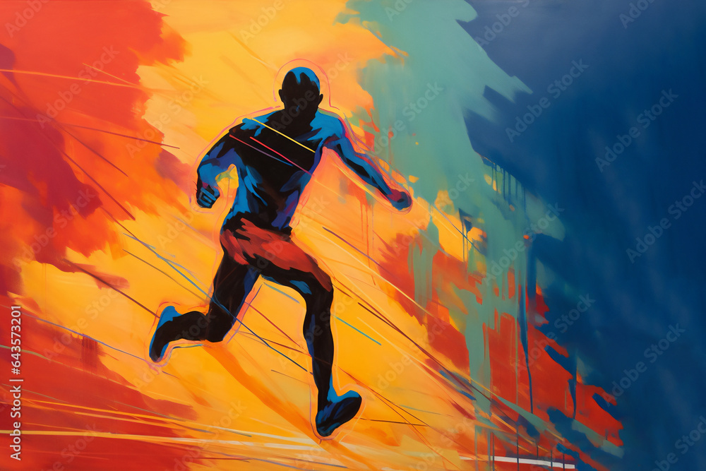 Male athlete runner doing a training excercise for a sports event by ...