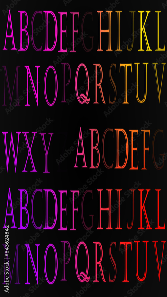 Alphabet colorful A to Z in vertical high resolution. Alphabet, A to Z ...