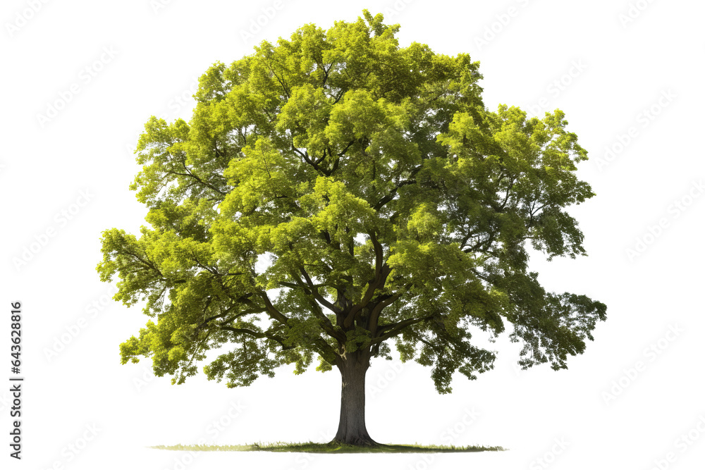 American elm tree PNG with green leaves and brown trunk isolated on ...
