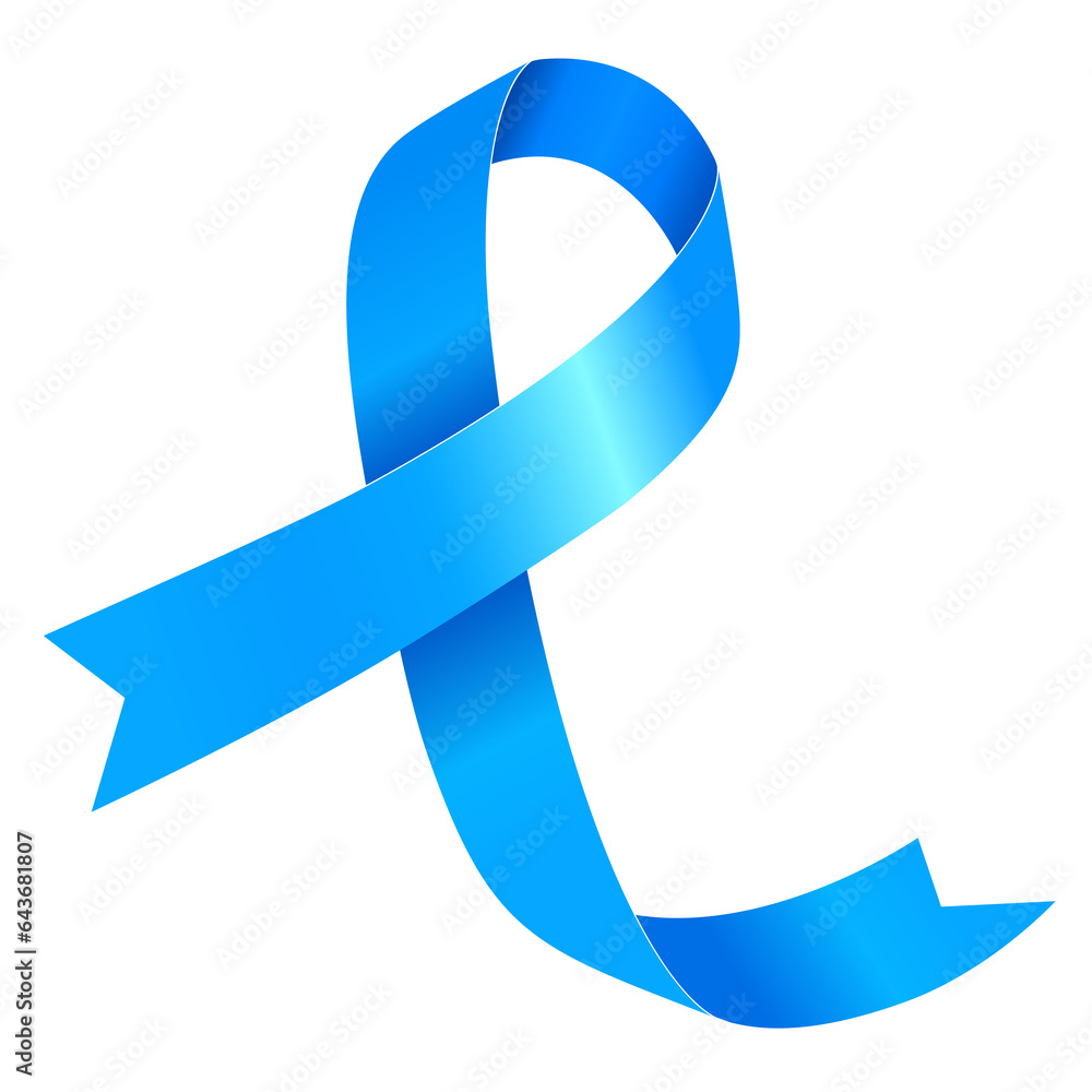 Prostate Cancer Awareness Month. Blue ribbon. PNG illustration isolated ...