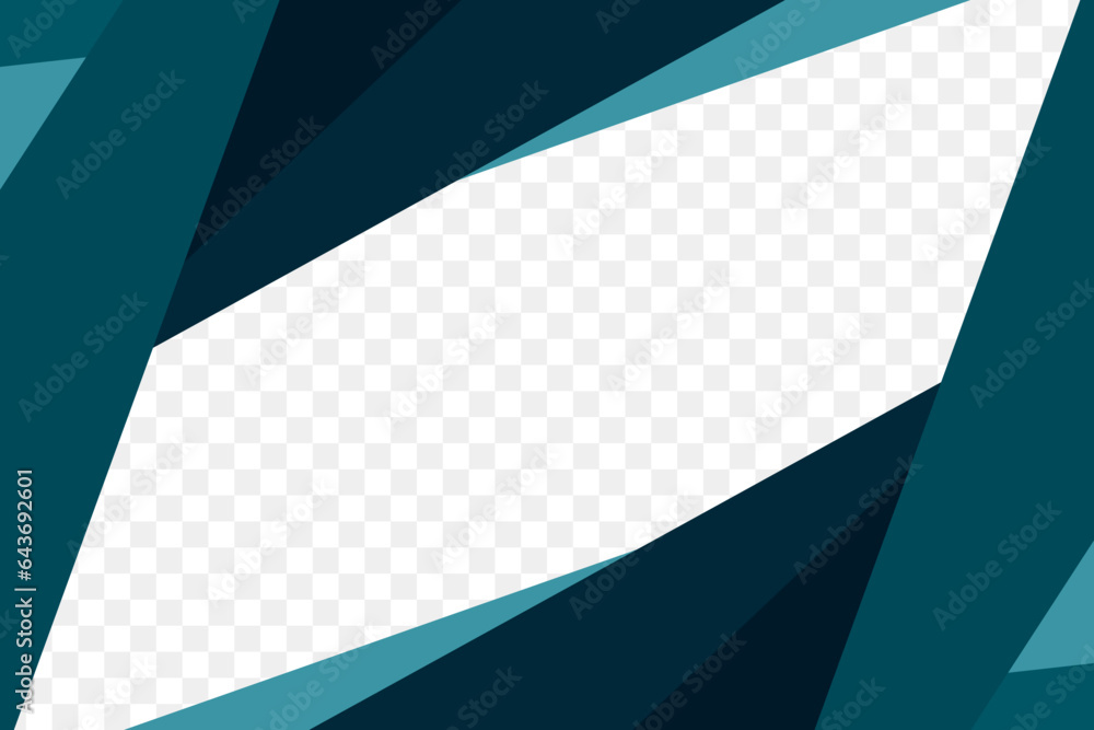 Blue Geometric Shape Frame On Transparent Background. Technology Banner ...