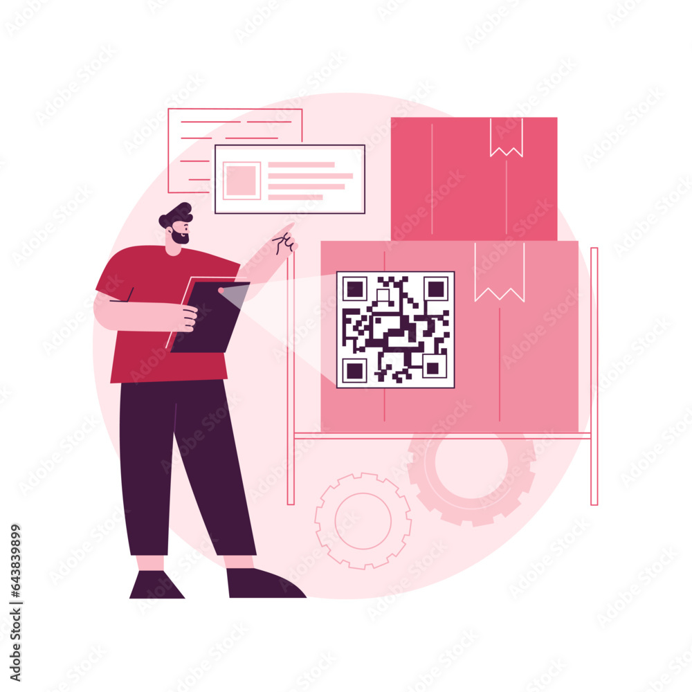 QR code abstract concept vector illustration. QR generator online, QR ...