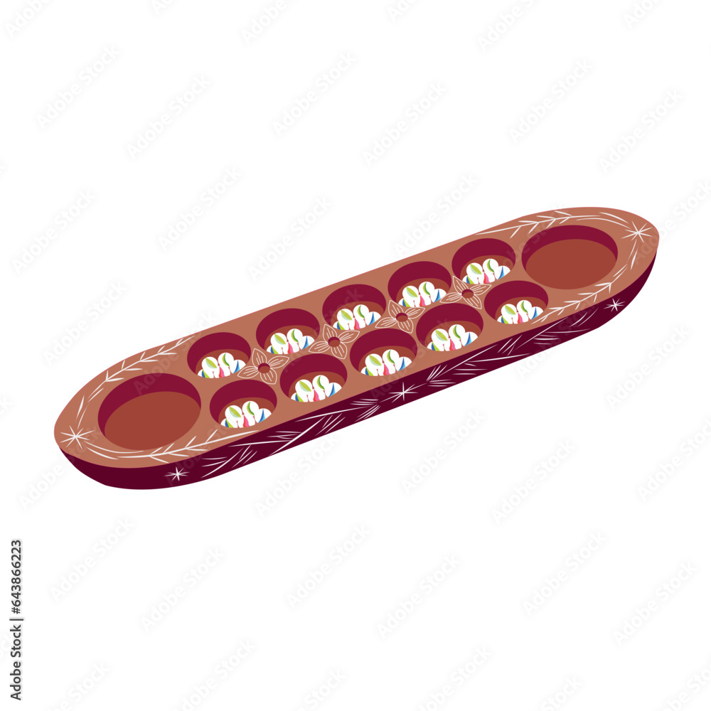 Congkak Malaysian Traditional Games. Famous Games at Malaysia. Vector ...