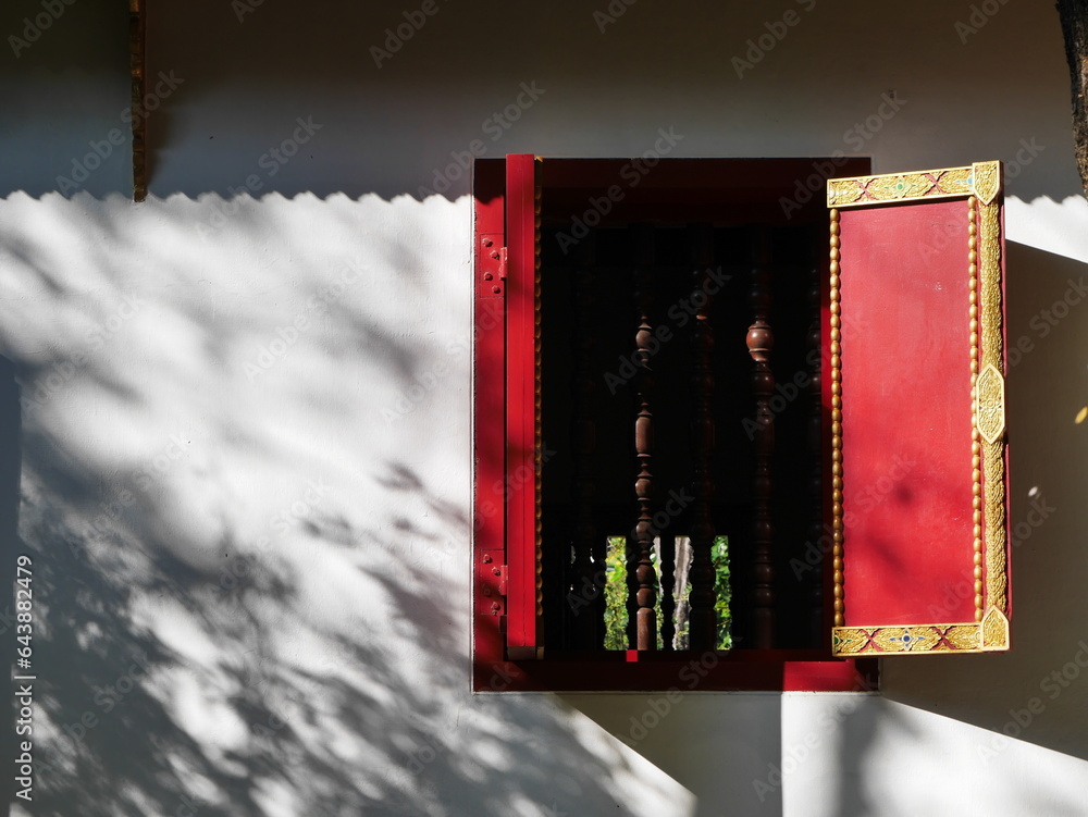 The religion art of Thai Buddhist temple windows, Traditional Thai ...