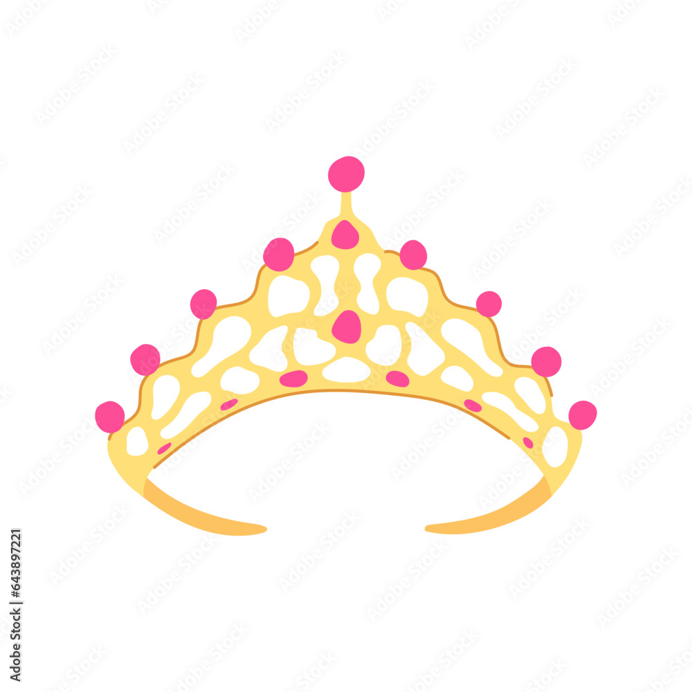 king tiara cartoon. girl fashion, logo gold, diamond beauty king tiara ...