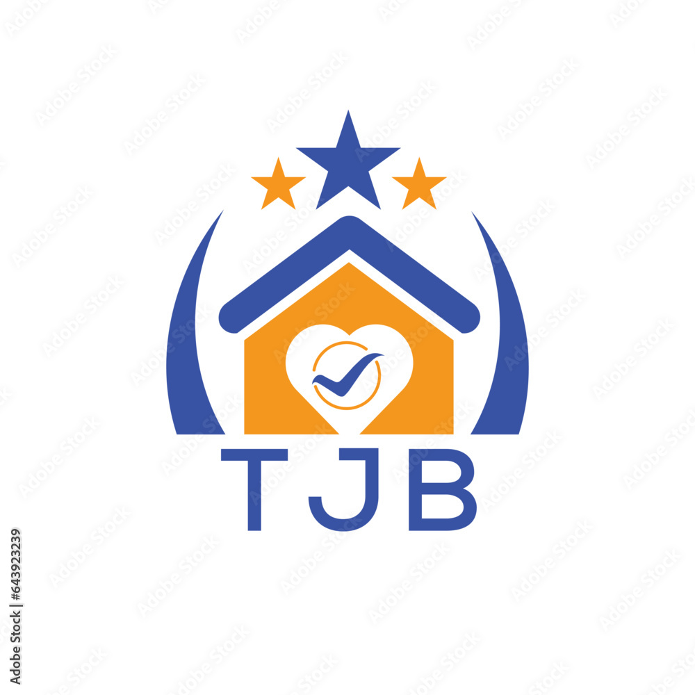 TJB House logo Letter logo and star icon. Blue vector image on white ...