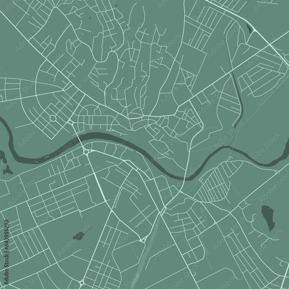Background Uzhhorod map, Ukraine, green city poster. Vector map with ...
