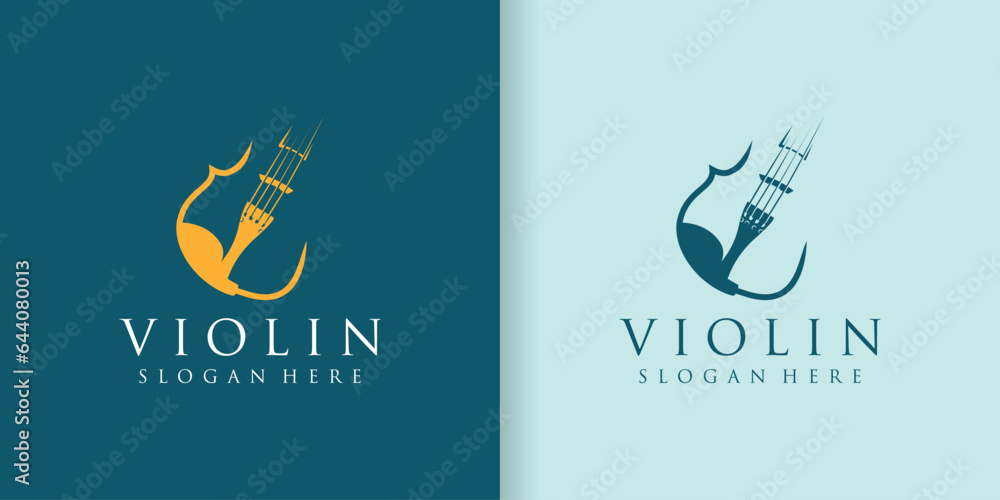 Stylized violin icon logo vector. Inspiration for the Violin Contra ...