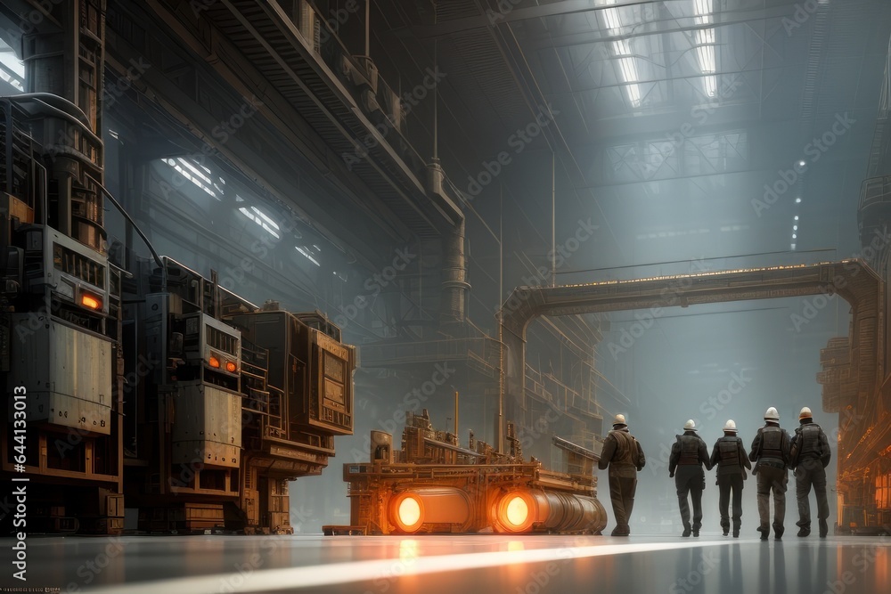 Futuristic Technology Concept: Team of Engineers and Professionals ...