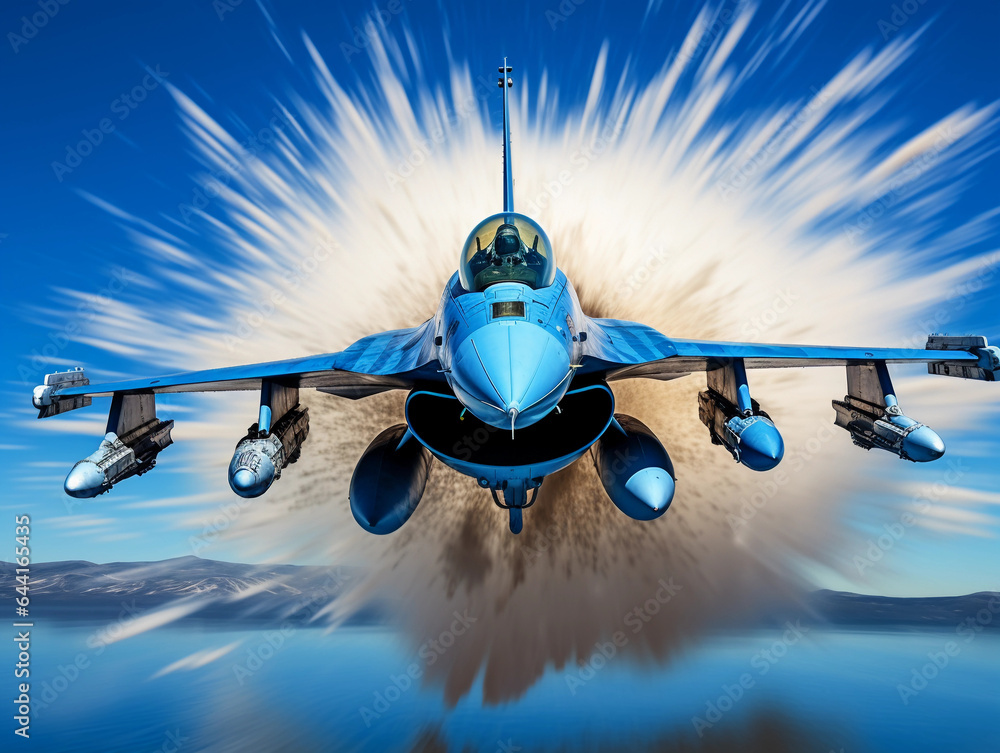 High - speed capture of an fighter jet breaking the sound barrier ...