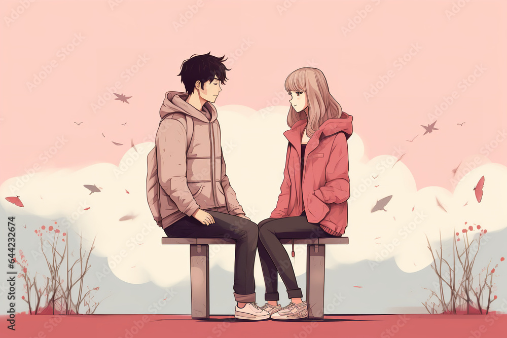 cartoons explaining why you should be together, in the style of ...