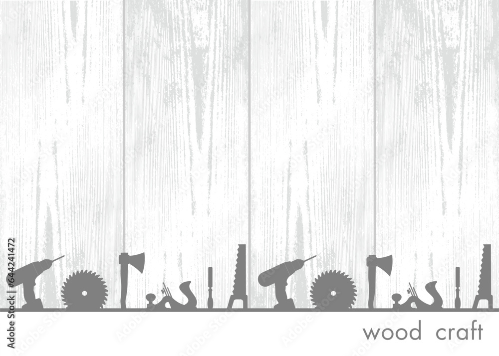 Woodworks professional services. Vector banner template with tools ...