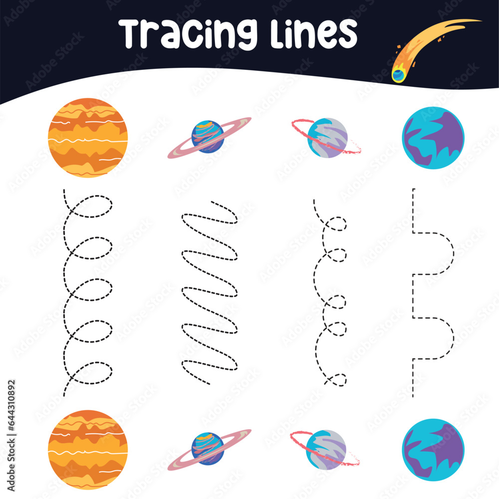 Tracing vertical lines activity with planets in the solar system, earth ...