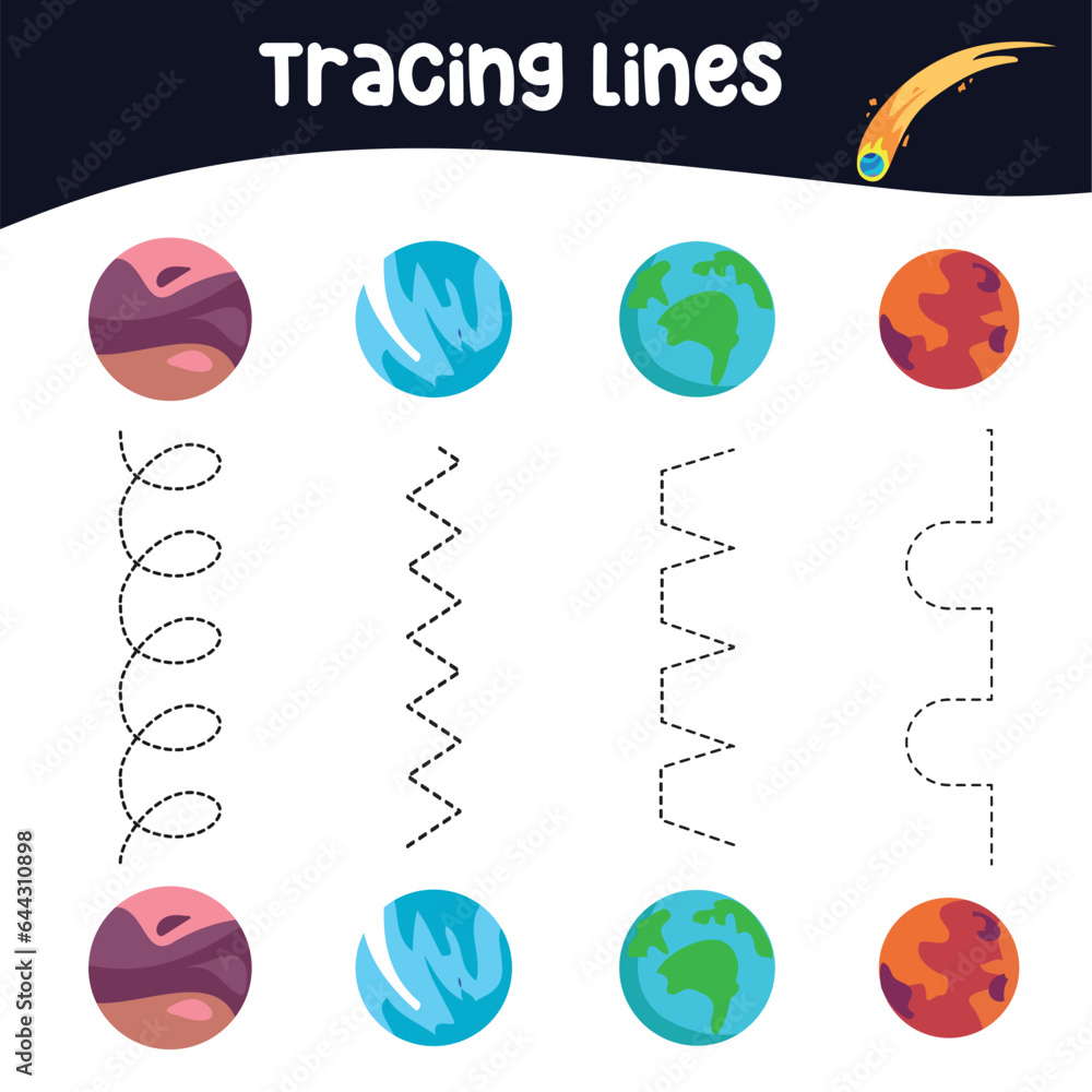 Tracing vertical lines activity with planets in the solar system, earth ...