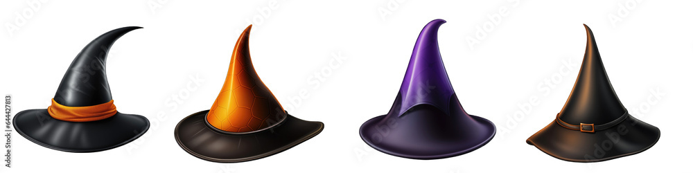 Halloween witch hat clipart collection, vector, icons isolated on ...