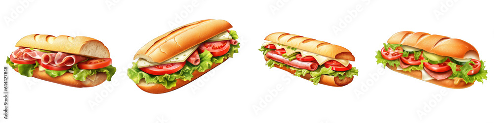 Hoagie clipart collection, vector, icons isolated on transparent ...