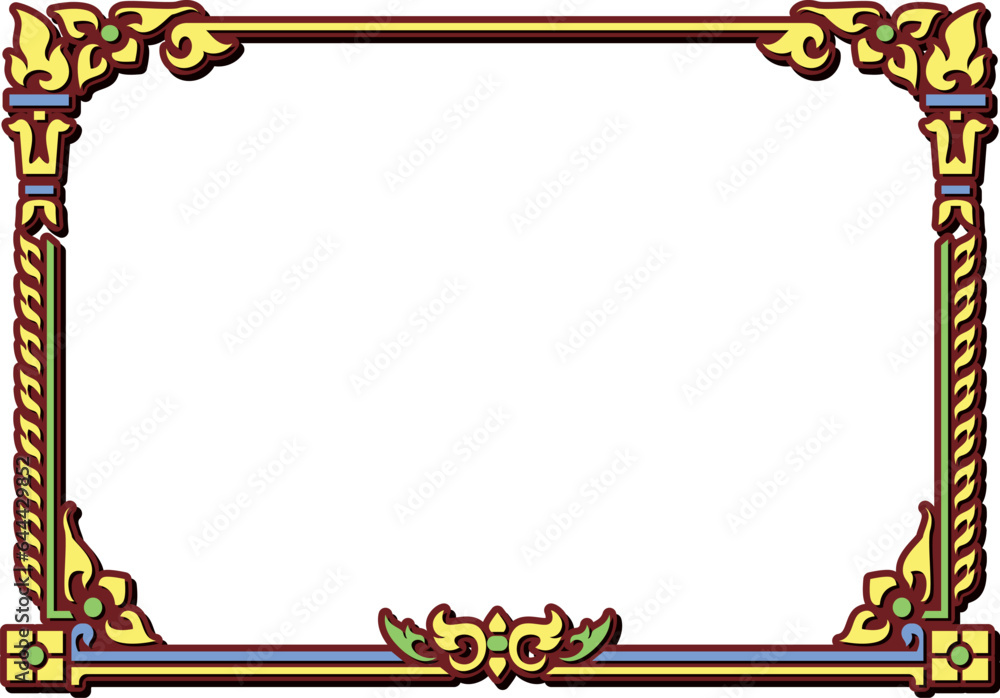 Decorative vintage frames and borders, Thailand line floral for picture ...