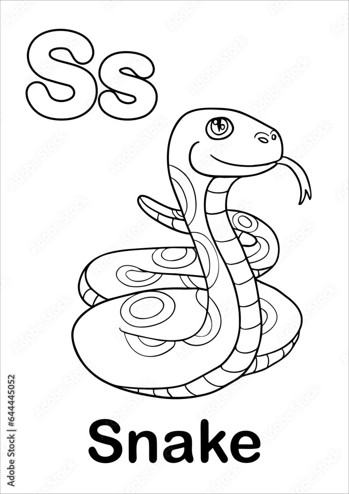 ABC Animal Alphabet Coloring Pages for educational activity, identify ...