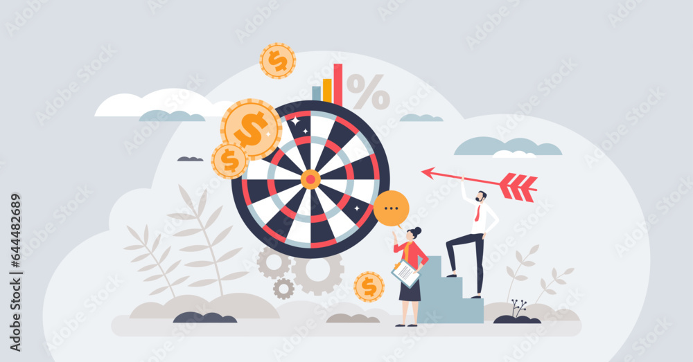 Goal setting for achievable business targets and vision tiny person ...