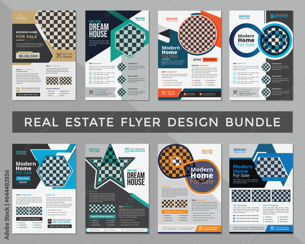 Corporate real estate flyer design bundle, business flyer layout ...