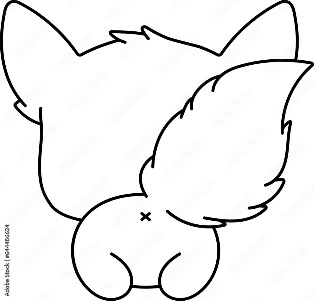 Fox Coloring Page, Animal Outline Stock Vector | Adobe Stock