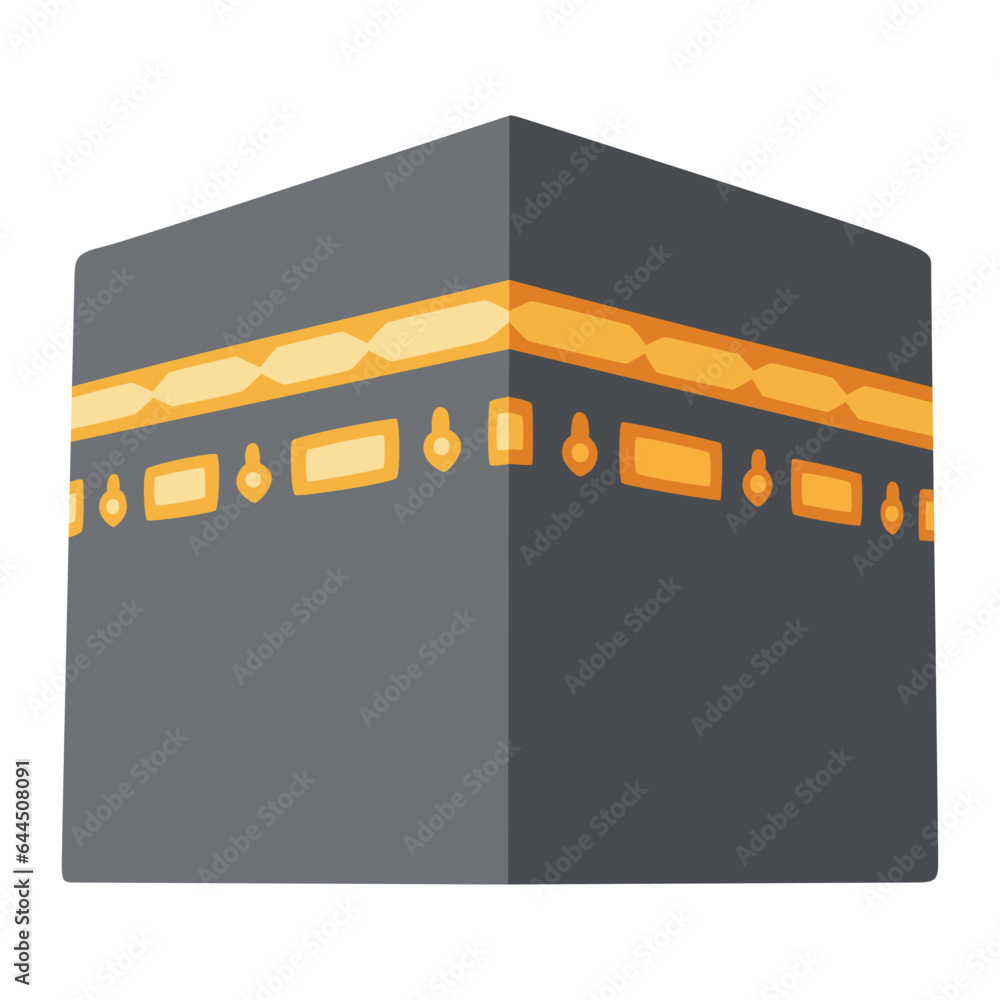 Vector de Stock Kaaba vector icon. Isolated cube-shaped building ...