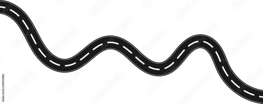 Top view on a curved highway road map. Roadmap diagram, Vector ...