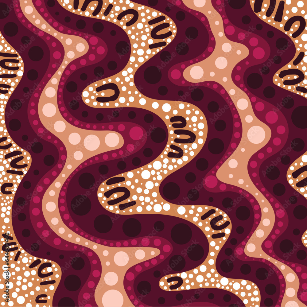 Aboriginal art style vector-based background Stock Vector | Adobe Stock