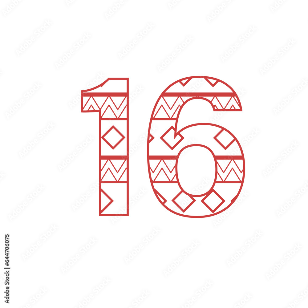 Digital png illustration of sixteen birthday candle outline on ...