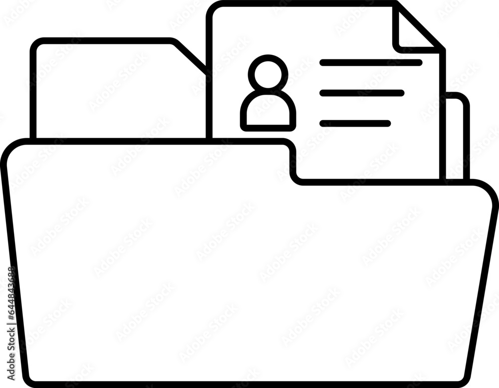Document Folder Icon In Line Art. Stock Vector | Adobe Stock