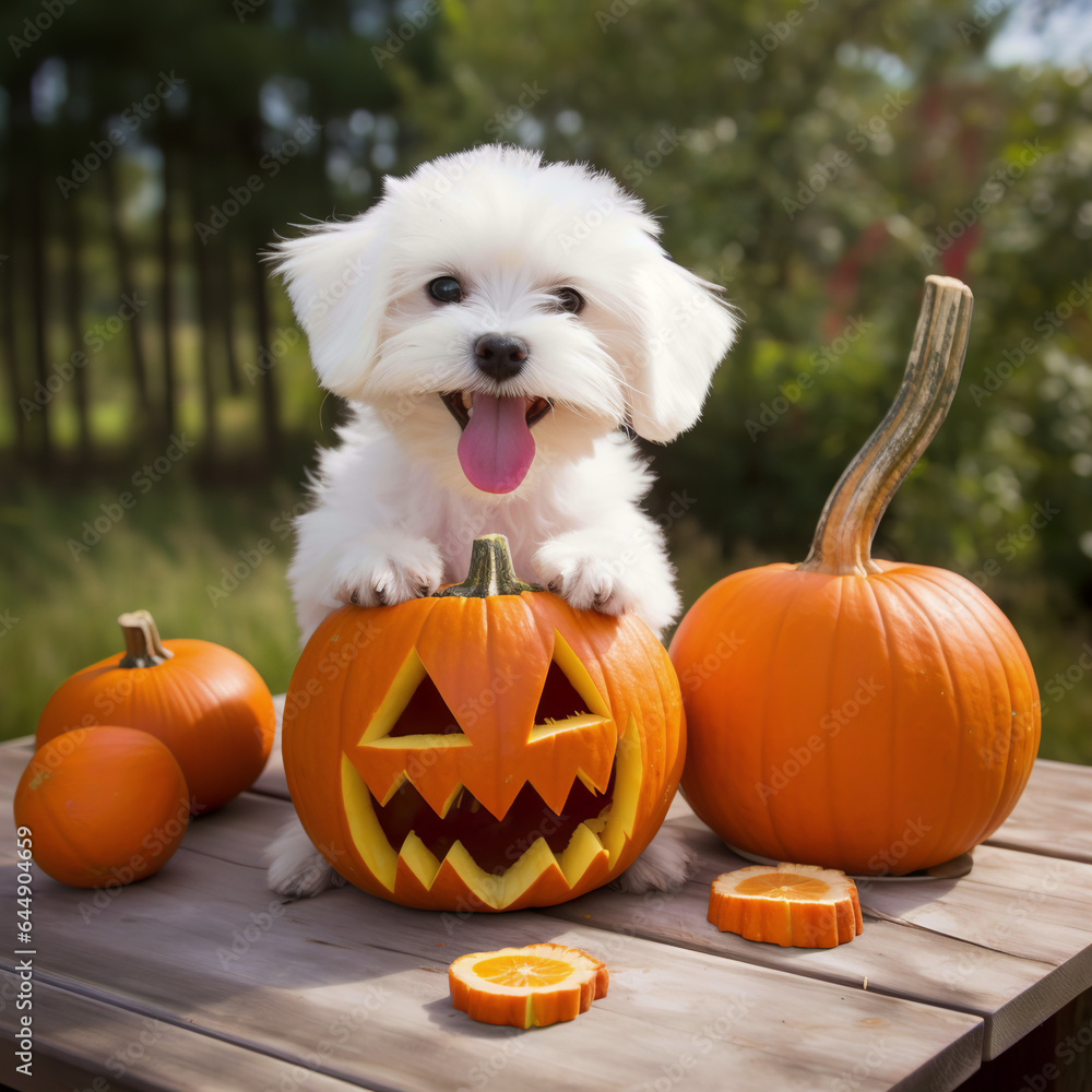 An AI-generated heartwarming photo of the cutest Maltese puppy carving ...