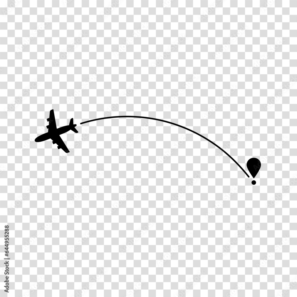 Airplane route plane path. Travel concept. Aircraft tracking. Vector ...